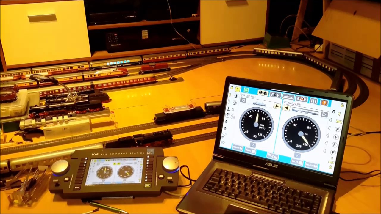 ESU Ecos mit PC Computer Steuern Computersteuerung E 94 usw - YouTube