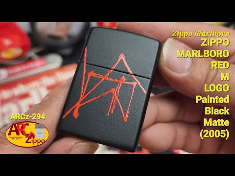 Zippo MARLBORO RED M LOGO PAINTED Black Matte Finish (2005) | Zippo Marlboro | ARCz-294