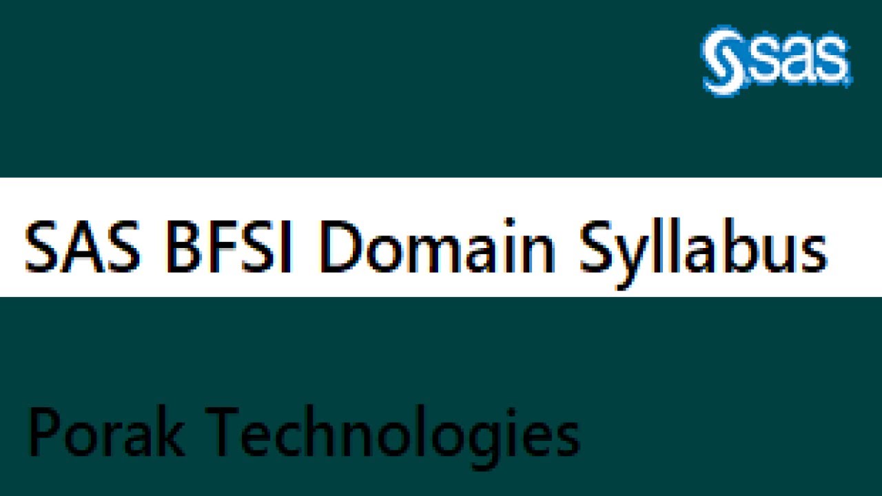 SAS BFSI DOMAIN & PROJECT COURSE CONTENT - YouTube