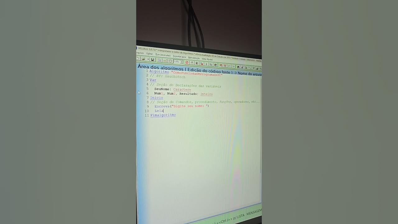 COMO FUNCIONA UM PROGRAMA DE COMPUTADOR? APRENDENDO NA PRATICA COM VISUALG - YouTube