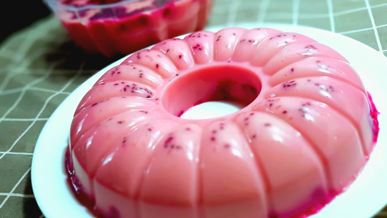 Resepi Puding buah naga, mudah sekali membuatnya/ dragon fruit pudding ...