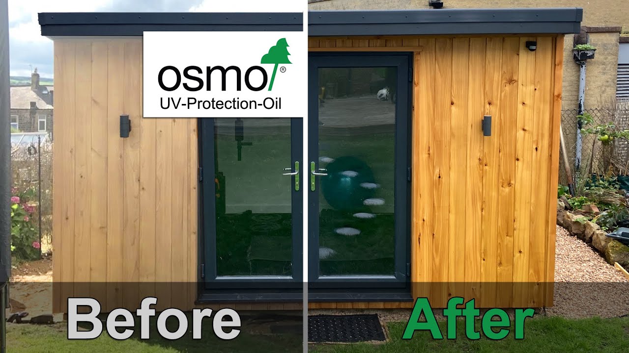 Treating garden room cladding - Osmo Oil UV-Protection (Timelapse ...