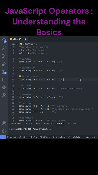 Javascript Operators Understanding The Basics Codesecret Programming Viralshort Youtube