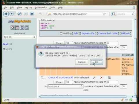 phpMyAdmin - Basics Tutorial - YouTube