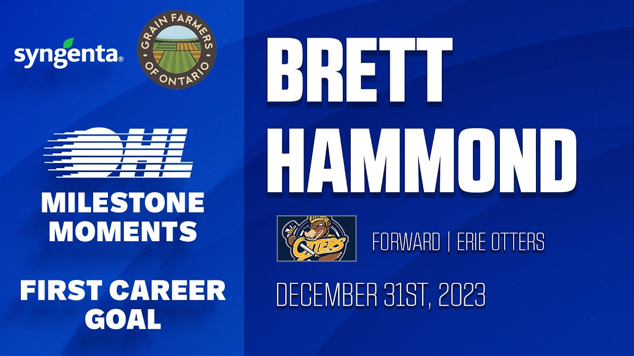 OHL Milestones | Brett Hammond | First Career Goal - YouTube