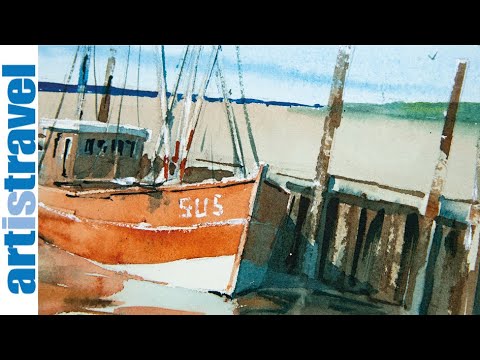 Boote in Aquarell malen (English Subtitles) Ganz einfach malen lernen ...