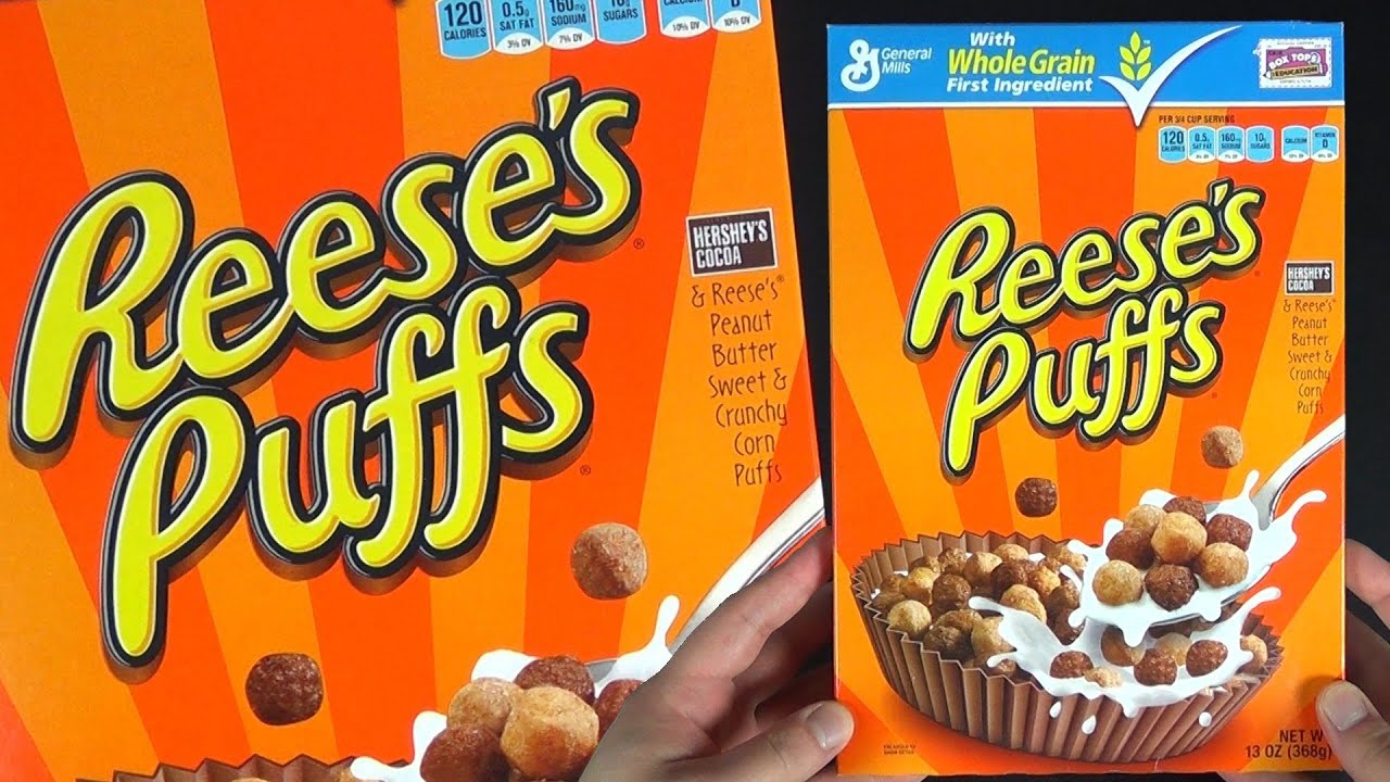 Reese's Puffs - Peanut Butter Cornflakes / Corn Puffs / Cereals - YouTube