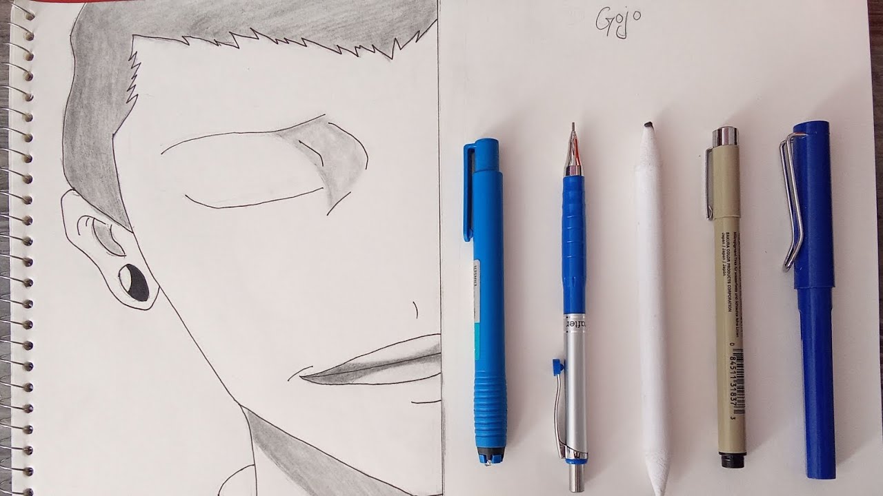 half face drawing challenge ( part 1) geto from jujutsu kaisen - YouTube