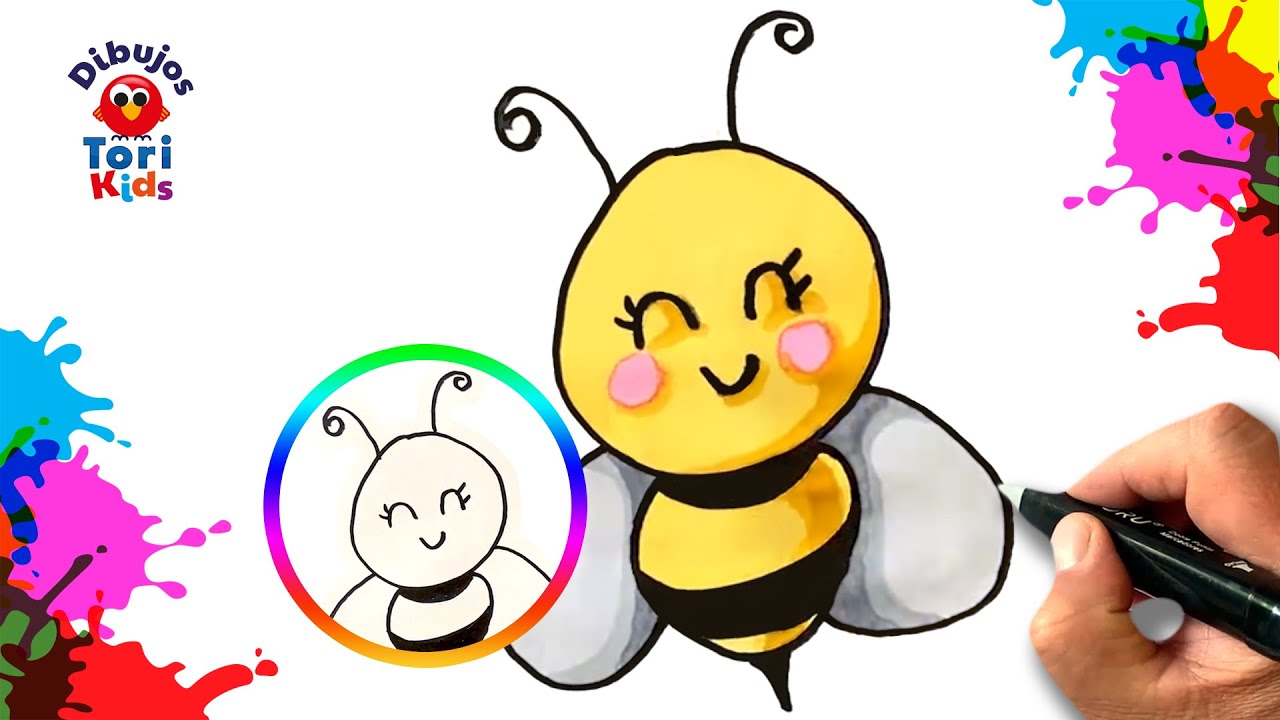 🐝 Cómo Dibujar una Abejita Fácil y Paso a Paso para Niños 🎨 | Tutorial ...