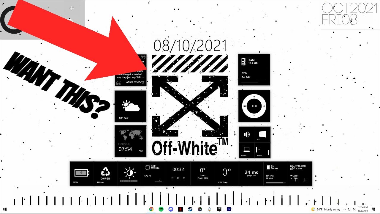 How To Get This Off-White Theme For Windows! | Windows Theme Tutorial ...