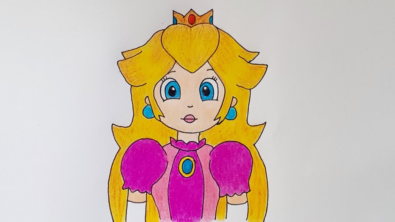 How to draw Princess Peach||Super Mario bros movie.||easy drawing step ...