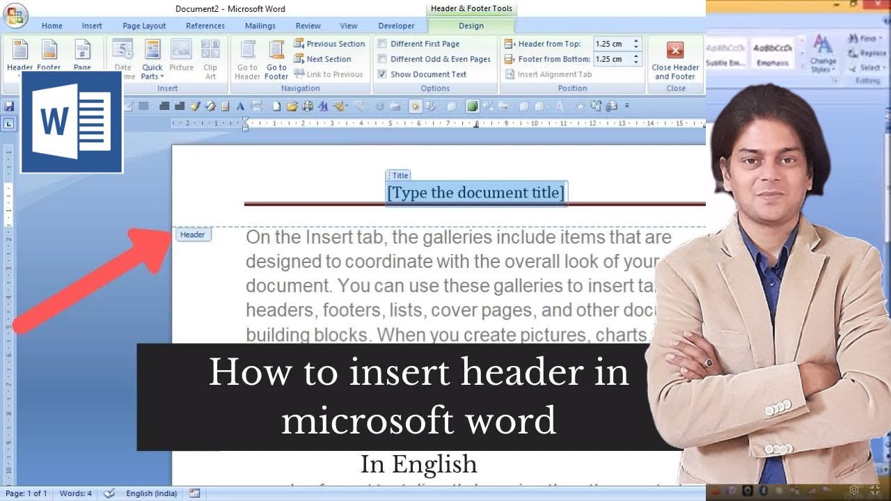 How To Use Header In MS Word word YouTube How To Use Header In MS Word word YouTube