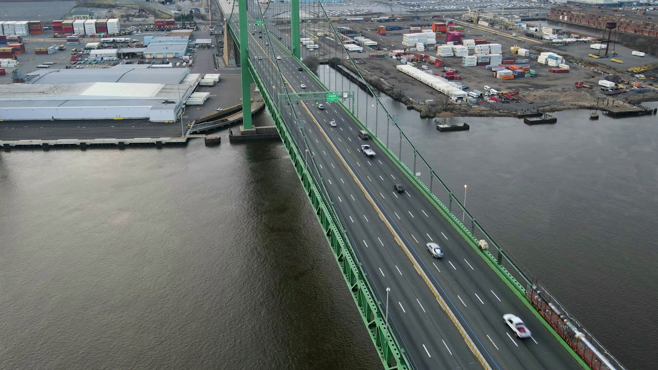 Walt Whitman Bridge Aerial Timelapse - YouTube
