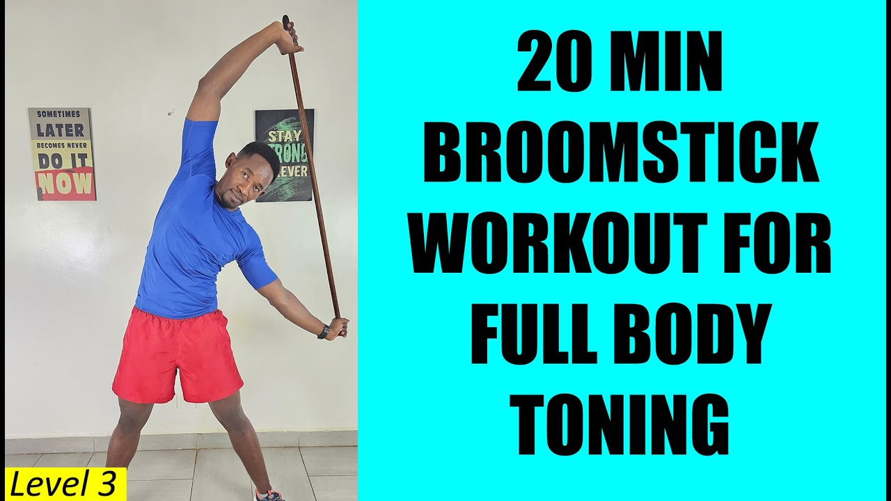 20 Min Standing Broomstick Workout for Full Body Toning 🔥Burn 150 ...