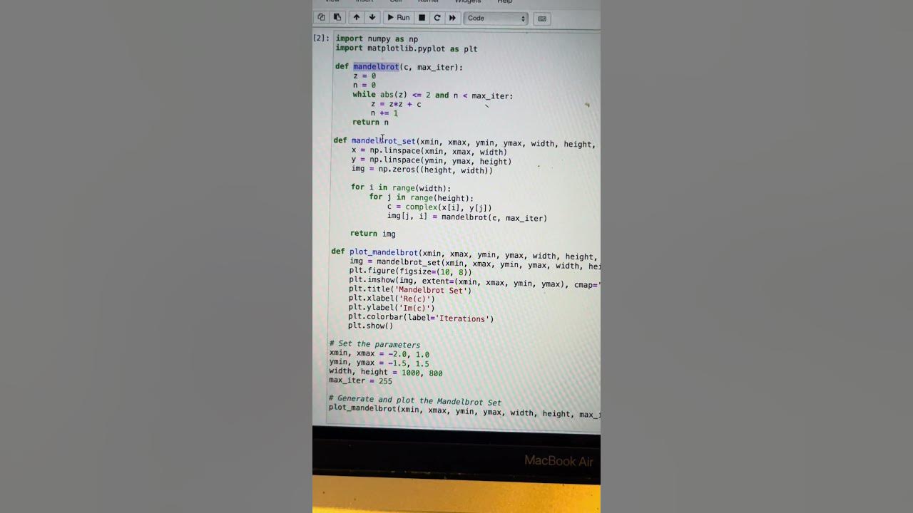 Mandelbrot Set Python Pythonprogramming Codingforbeginners Coding Mathematics Youtube