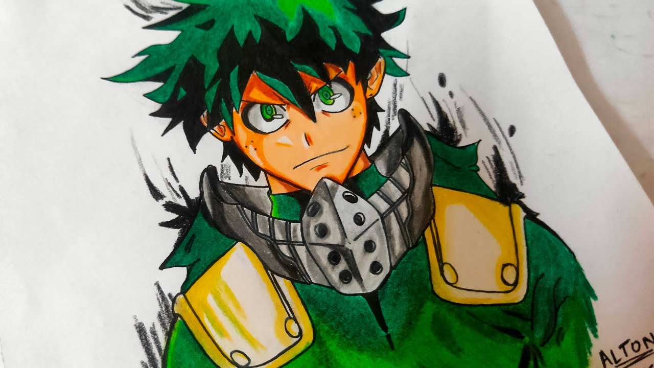 Speed - Drawing Izuku Midoriya (Boku no Hero Academia) using cheap ...