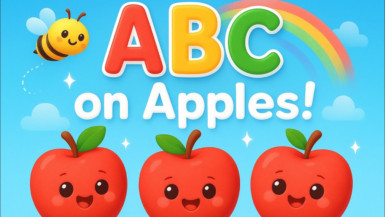 "ABC Alphabets on Apples 🍎 | Fun ABC Song for Kids | Learn A to Z with ...