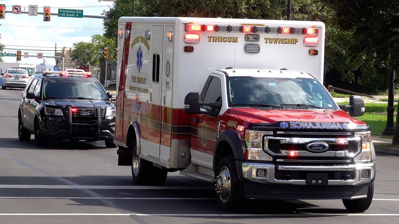 Tinicum Township Fire Company Ambulance 48 & Crozer Health EMS Medic ...