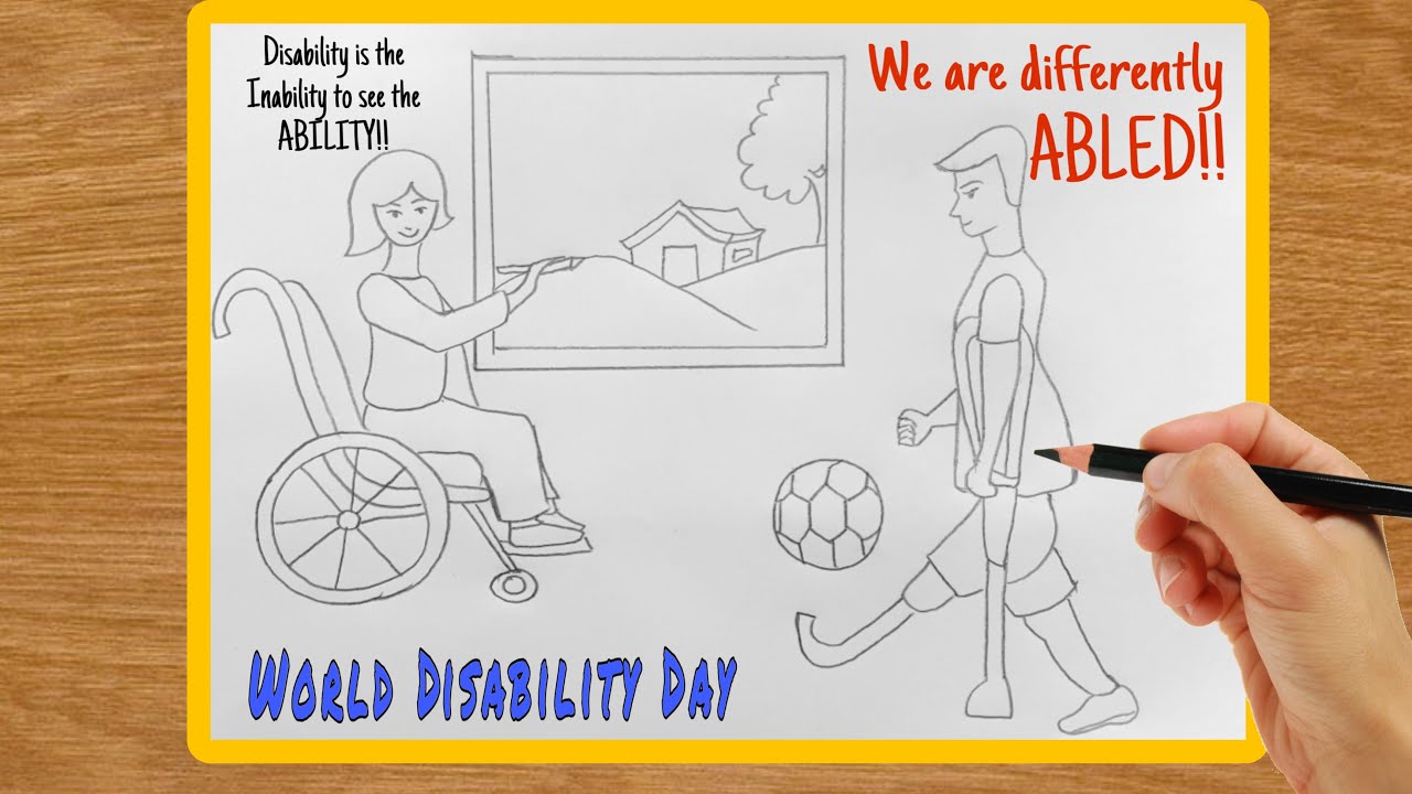 World Disability Day Poster drawing😱/How to draw World Disability day ...