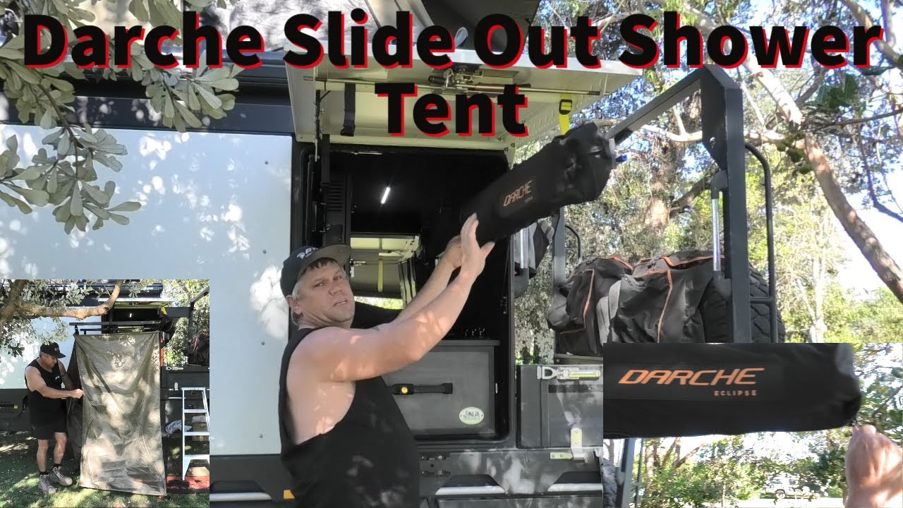 Slide out Darche shower tent - YouTube