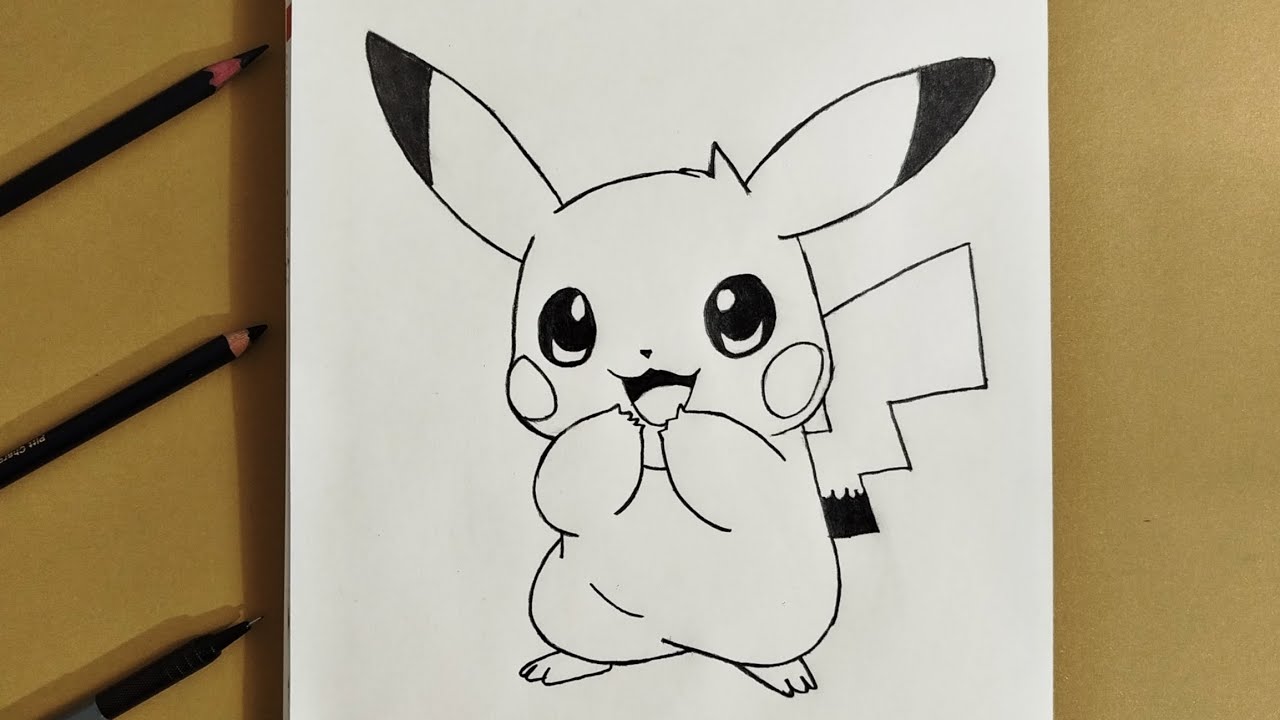 How to draw a cute Pikachu kawaii easy for kids - YouTube