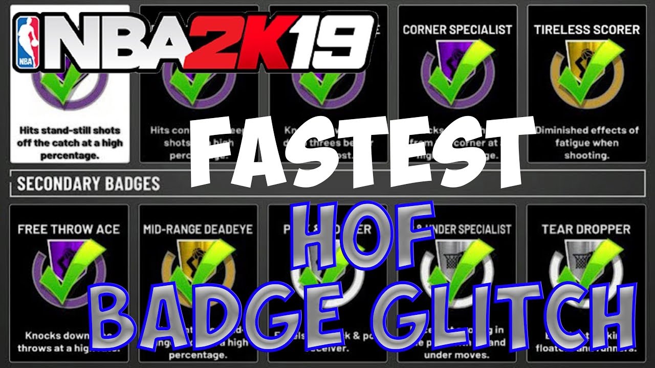NBA 2K19 HOF BADGE GLITCH!! INSTANT HOF BADGES!! (PS4 METHOD) - YouTube