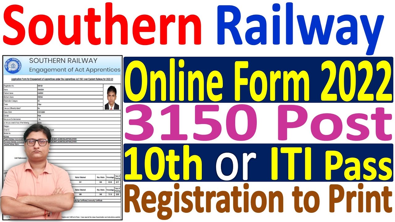 Southern Railway Apprentice Online Form 2022 ¦¦ How to Fill Southern ...