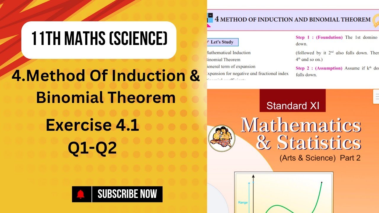 11th Maths-2 | 4.Method Of Induction and Binomial Theorem | Exercise 4. ...