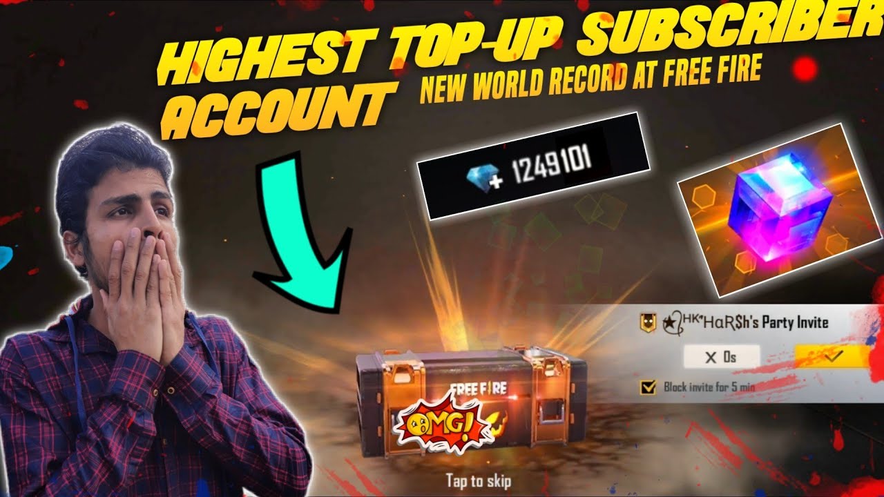 Highest top-up in subscriber account at Garena Free Fire 2020- Free ...