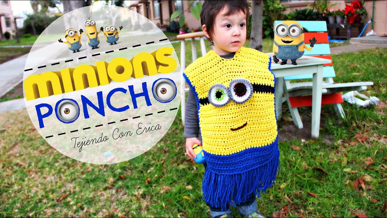 Crochet MINIONS Poncho | Tejiendo Con Erica - YouTube