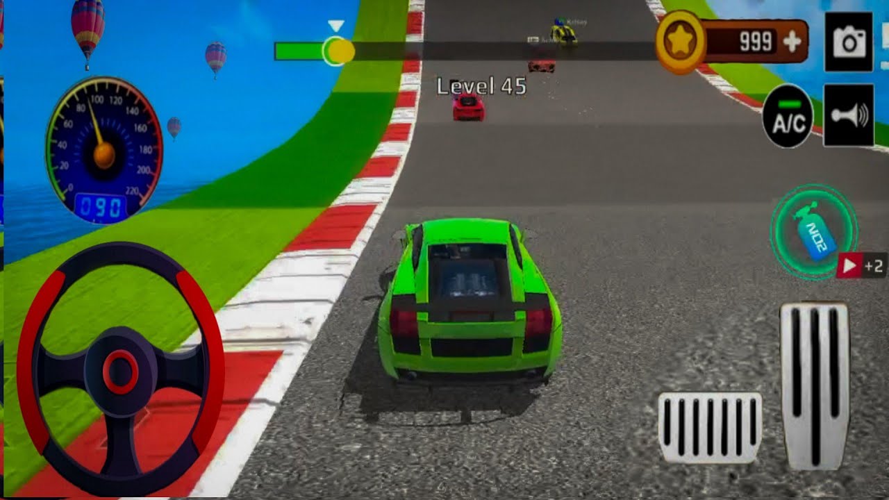 Red And Creen Colour Ramp Car Racing Flyover 3D Game |Ramp Car Stunt ...