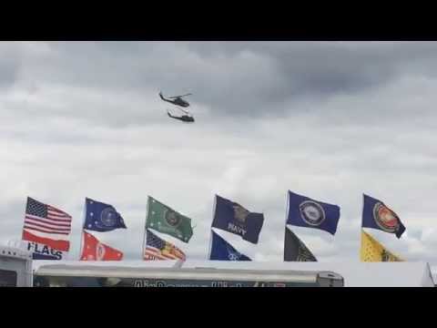 Cobra and Huey Helicopters Demonstration at 2014 Olympic Airshow