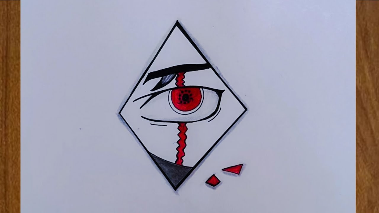 Easy to draw | How to draw a Kakashi's eye in triangle shape step-by ...