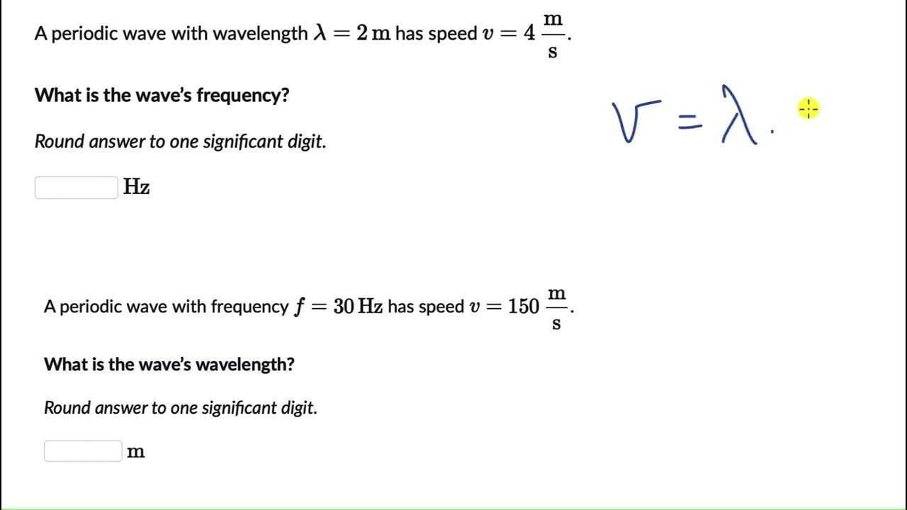 Worked example: Calculating wave speed | Waves | Physics | Khan Academy ...