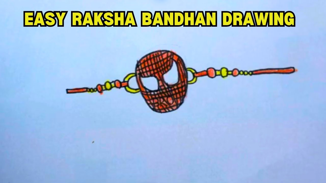 HOW TO DRAW RAKHI ! CREATIVE RAKHI ART ! SIMPLE RAKSHA BANDHAN ART ...