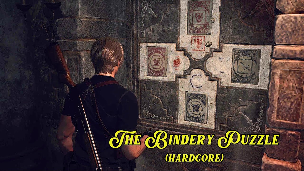 Resident Evil 4 Remake - The Bindery Puzzle (Hardcore) - YouTube