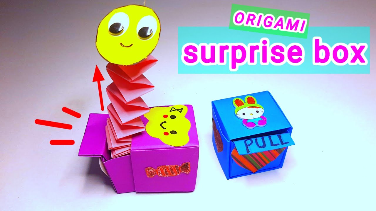 How to make origami surprise box | origami pop out box | paper toys ...