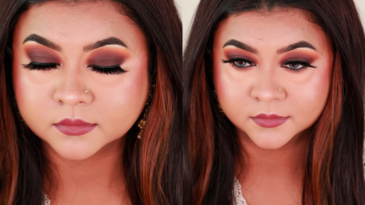 Durga Puja Makeup Tutorial | Navaratri Makeup Look | Easy Smokey Eyes ...