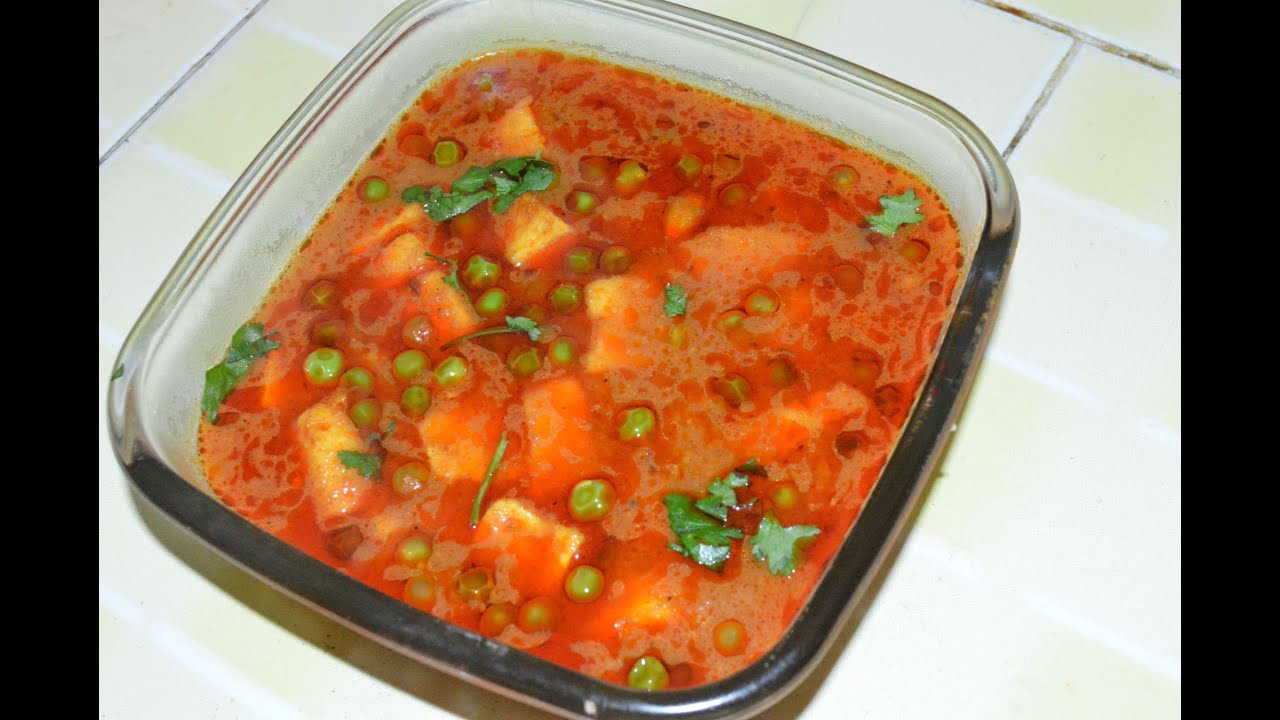 Matar Paneer (green peas with cottage cheese) by chef shaheen - YouTube