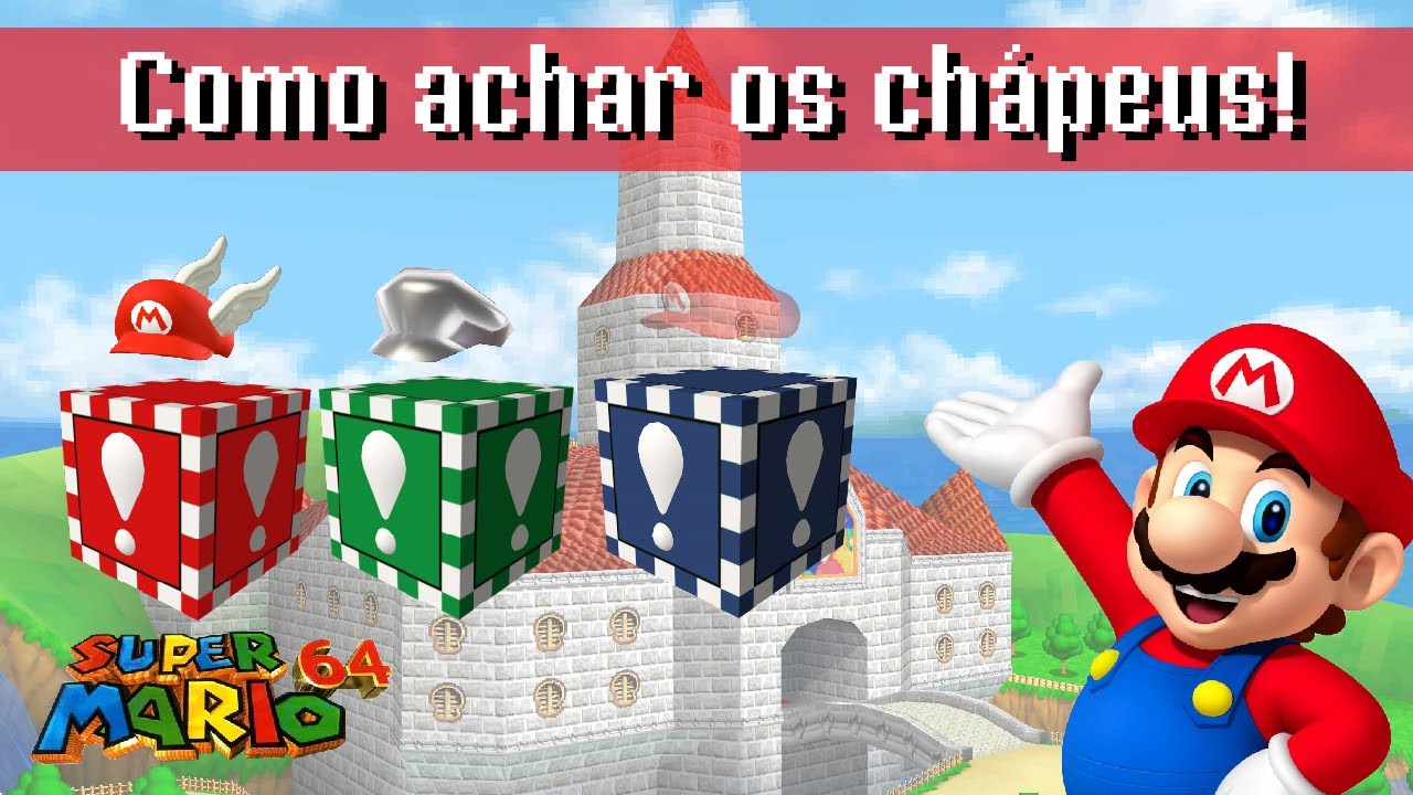 Detonado Super Mario 64 | Como conseguir os Chapéus Powerups: Wing Cap ...