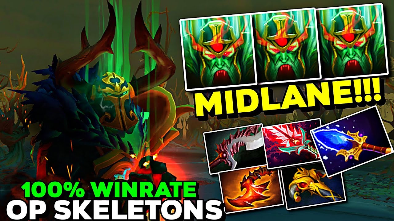 Wraith King Monster Midlane Op Skeletons Broken Hero 100% Winrate ...