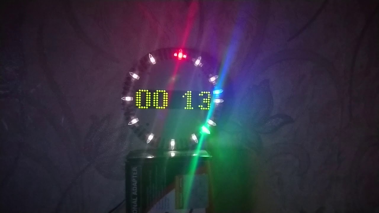 NeoPixel Ring Matrix Clock - YouTube