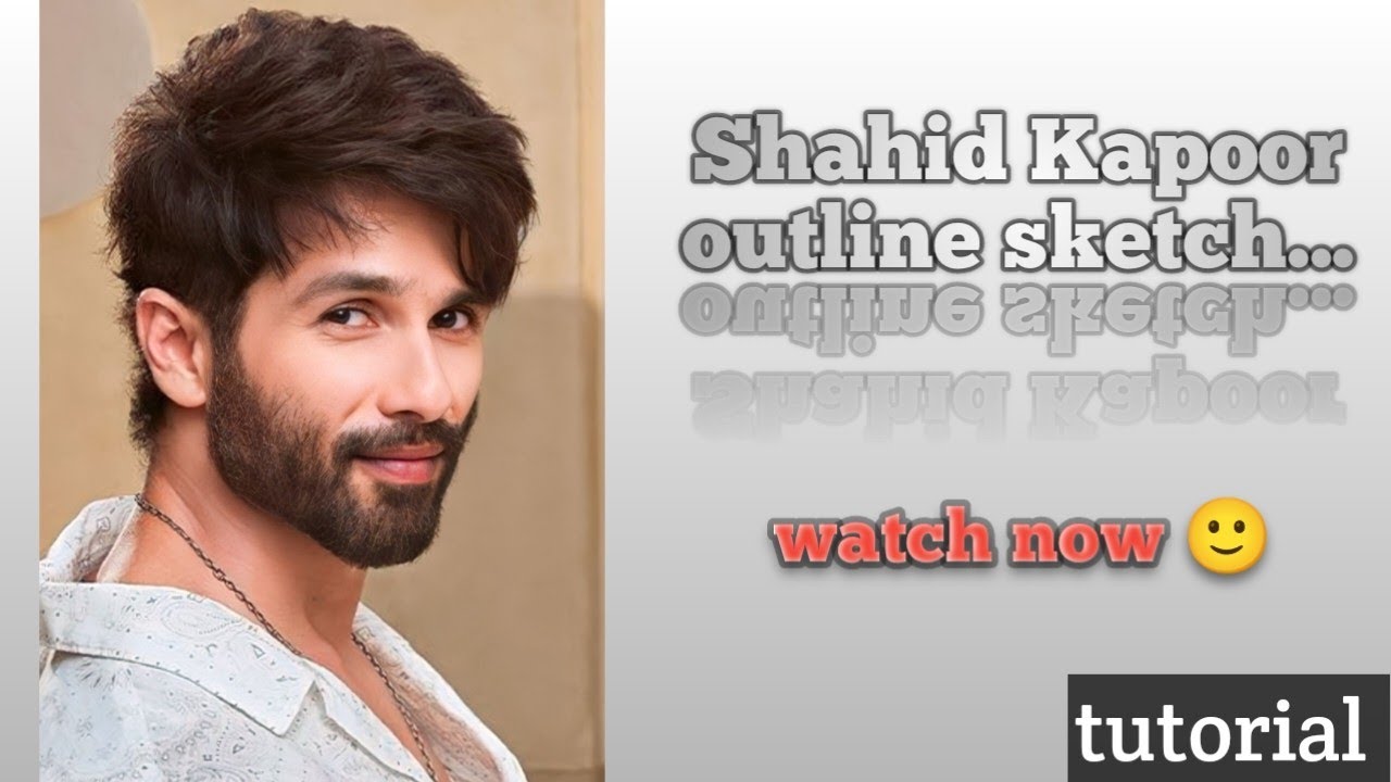 How I draw Shahid Kapoor outline sketch || kannada ..#trending #youtube ...