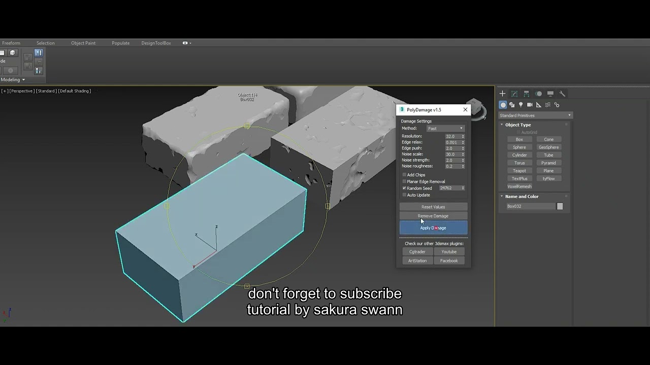 3ds max tuto--polydamage and render surface map - YouTube