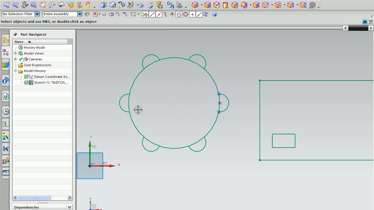 NX อธิบายการใช้คำสั่ง Sketch Pattern Curve - YouTube