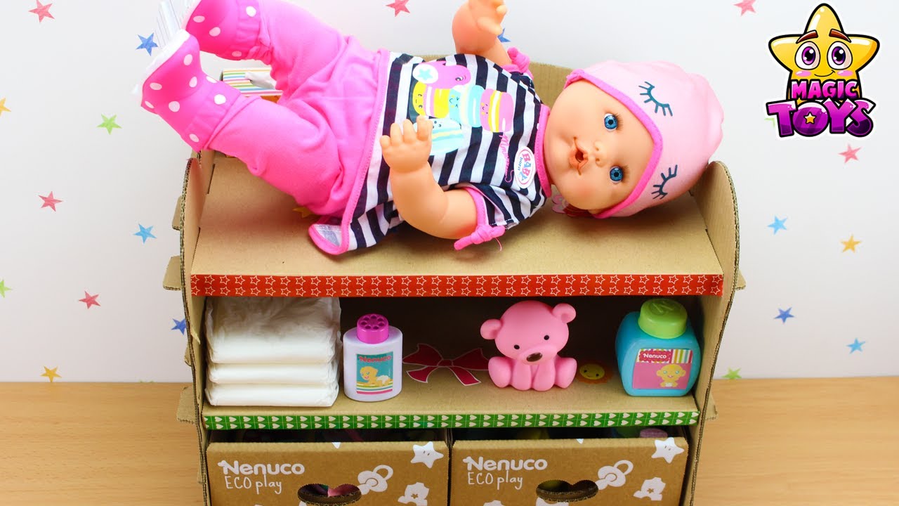 Como hacer un CAMBIADOR de CARTÓN para Bebé NENUCO para su CAMBIO de ...