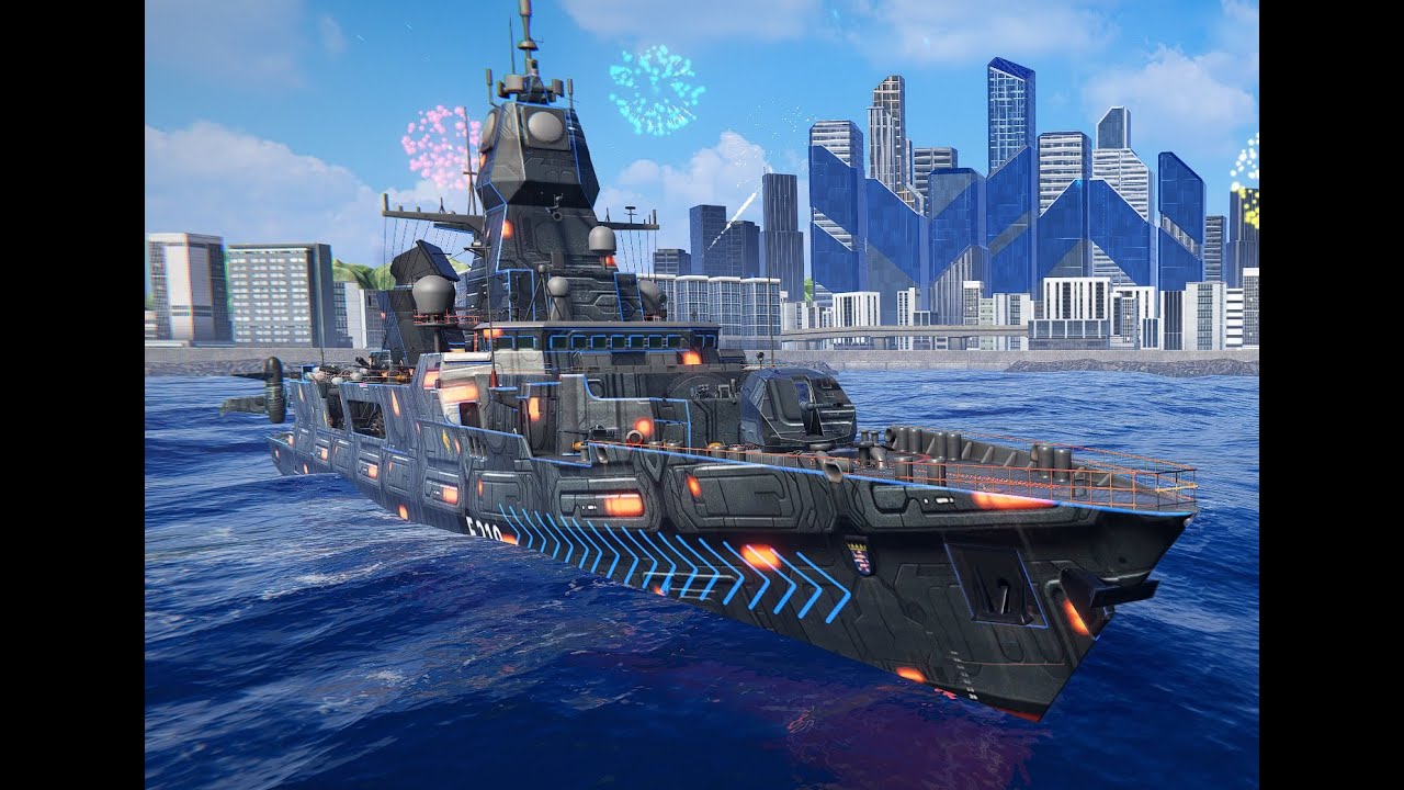 Review and gameplay of FGS F124. Modern Warships - YouTube
