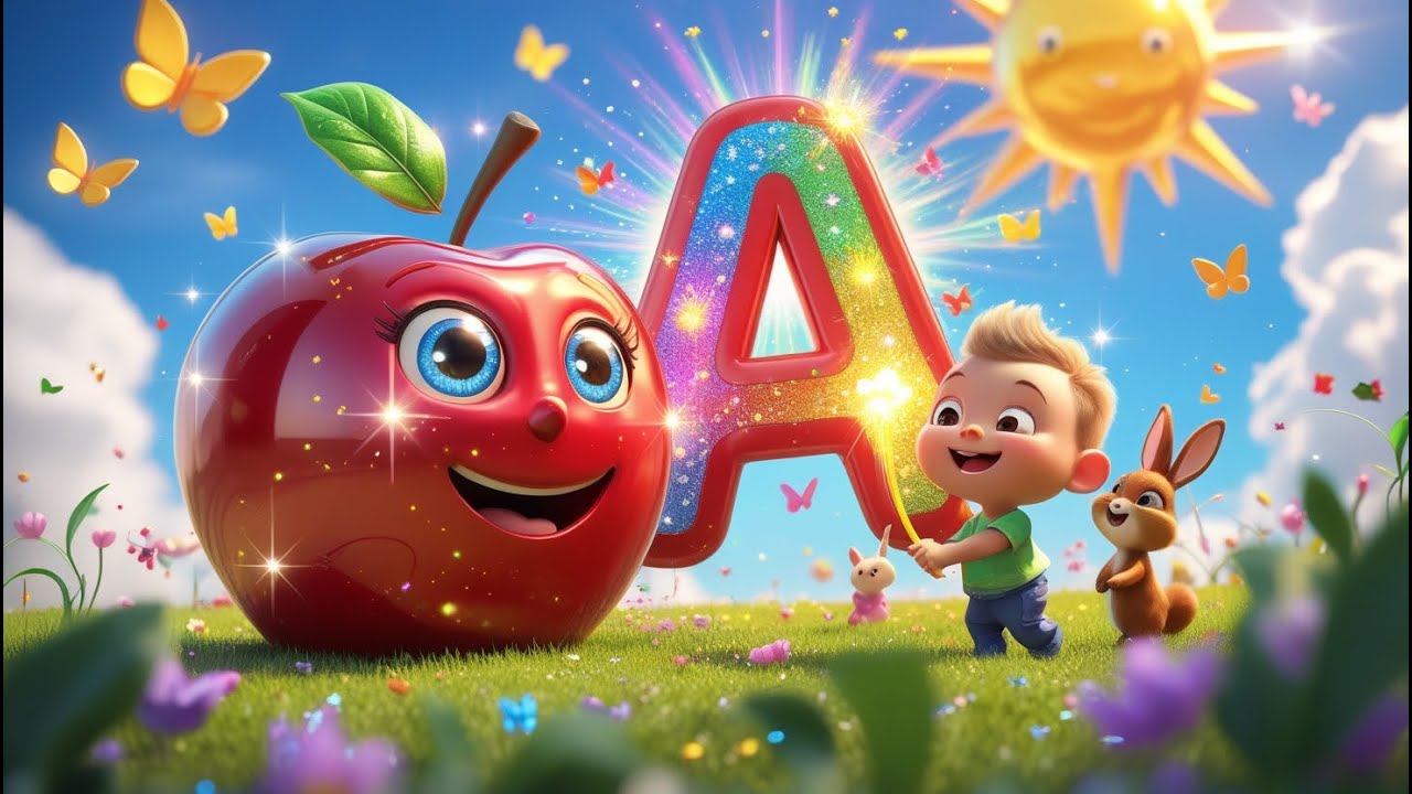MAGIC ABC Phonics Song 3D | A for Apple 🍎 | Fun Alphabet Nursery Rhymes for Toddlers - YouTube