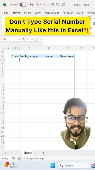 Don't Type Serial number manually in Excel‼️Instead Use Superb Trick #excel #exceltips #shorts ...