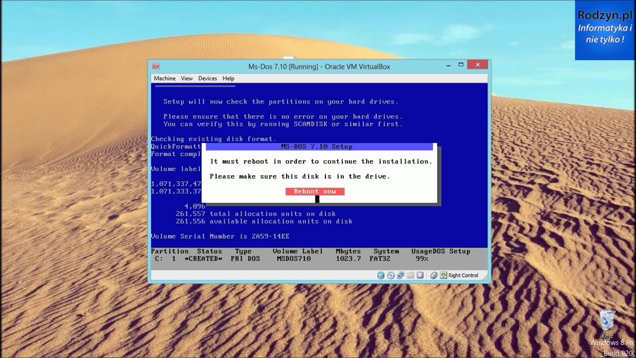 Instalacja Systemu Operacyjnego: #2: Ms-Dos 7.10 (Przygotowanie do ...